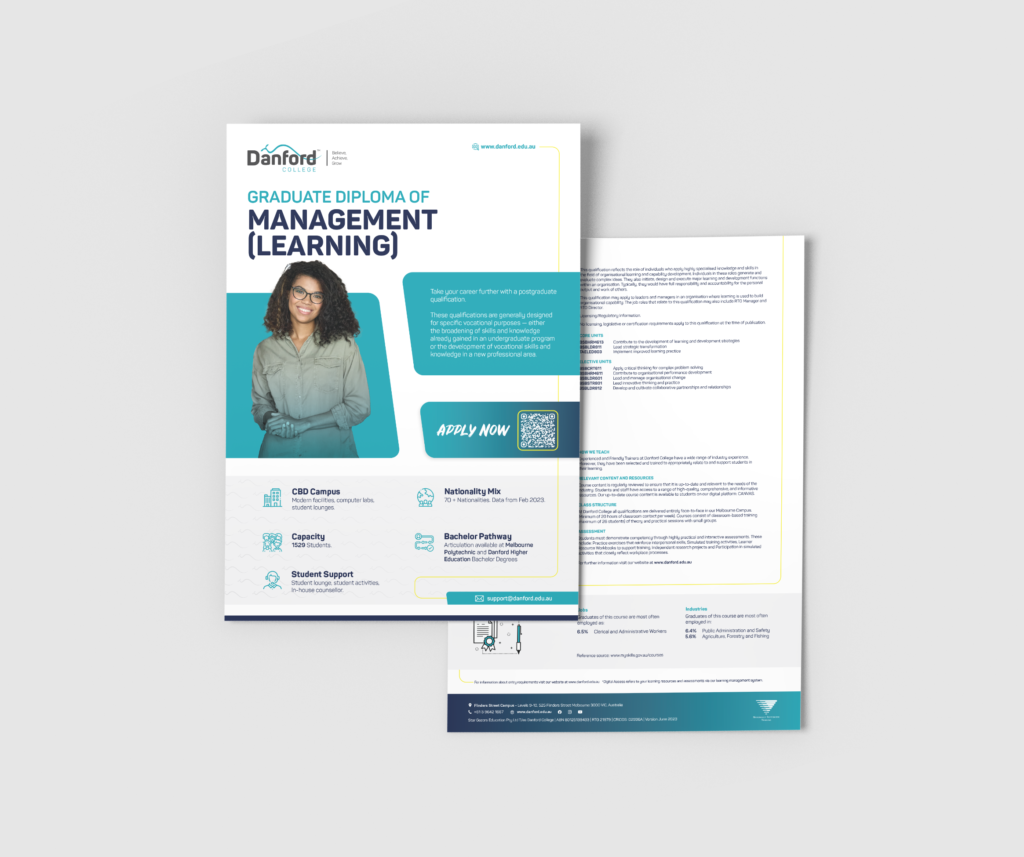 Graduate Diploma of Management (Learning) Program Flyer - Danford College